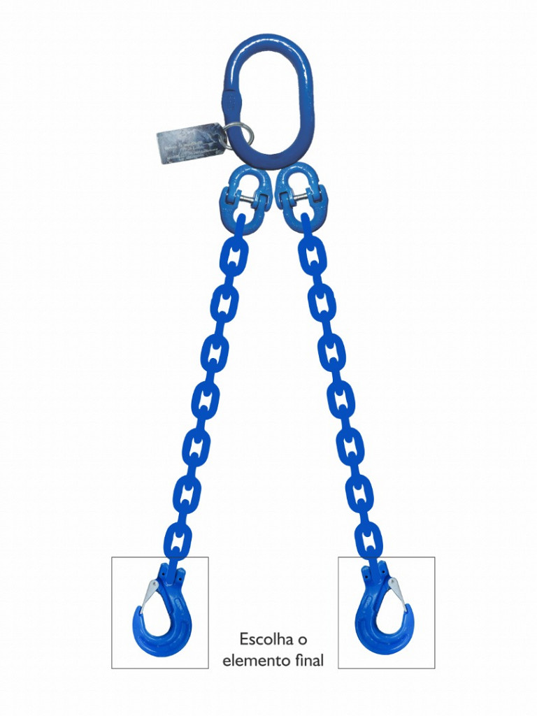 Linga de corrente 2 ramais elo x gancho - Grau 10 - B.lotti